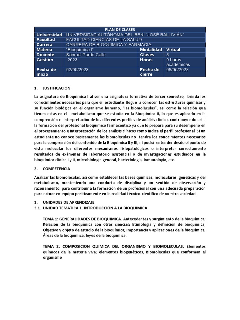 Trabajo Integrador - PLAN DE CLASES - Grupo 1 PDF | PDF