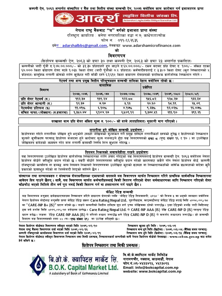 Adarsha Laghubitta Bittya Sanstha LTD PDF | PDF