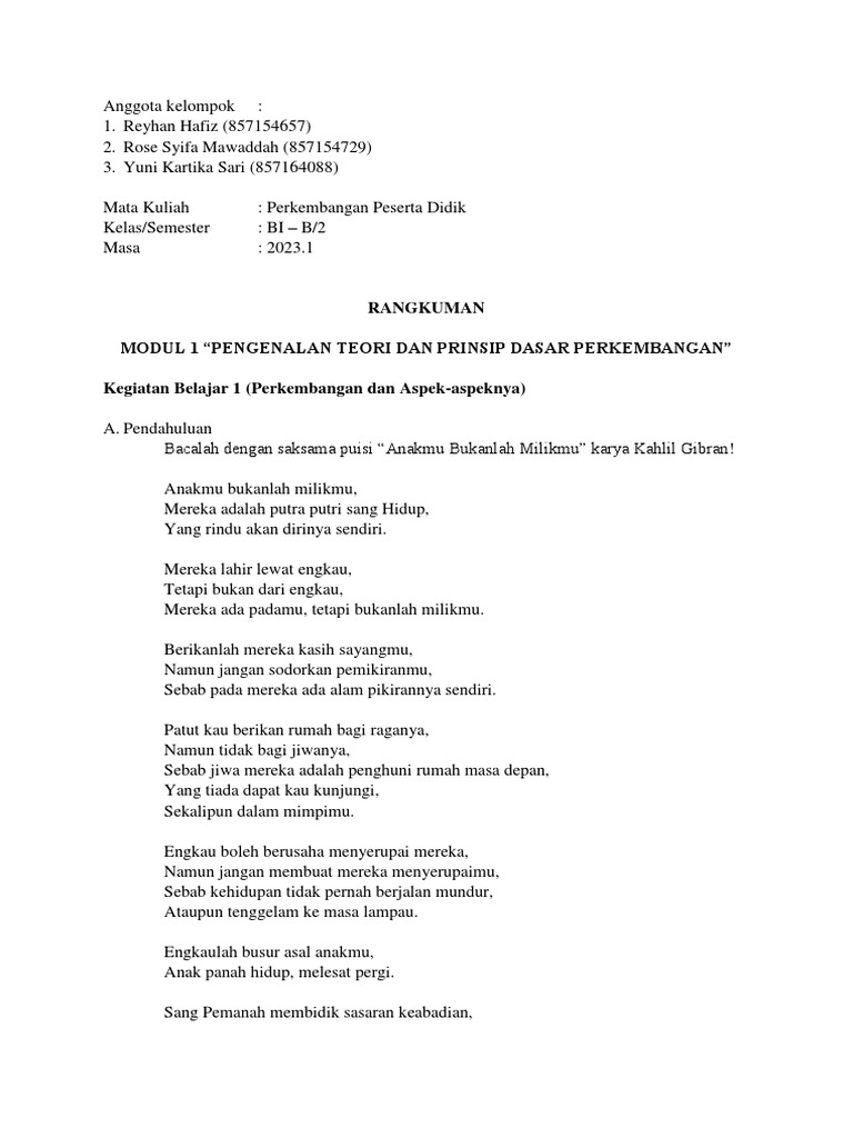 Rangkuman Modul 1 | PDF