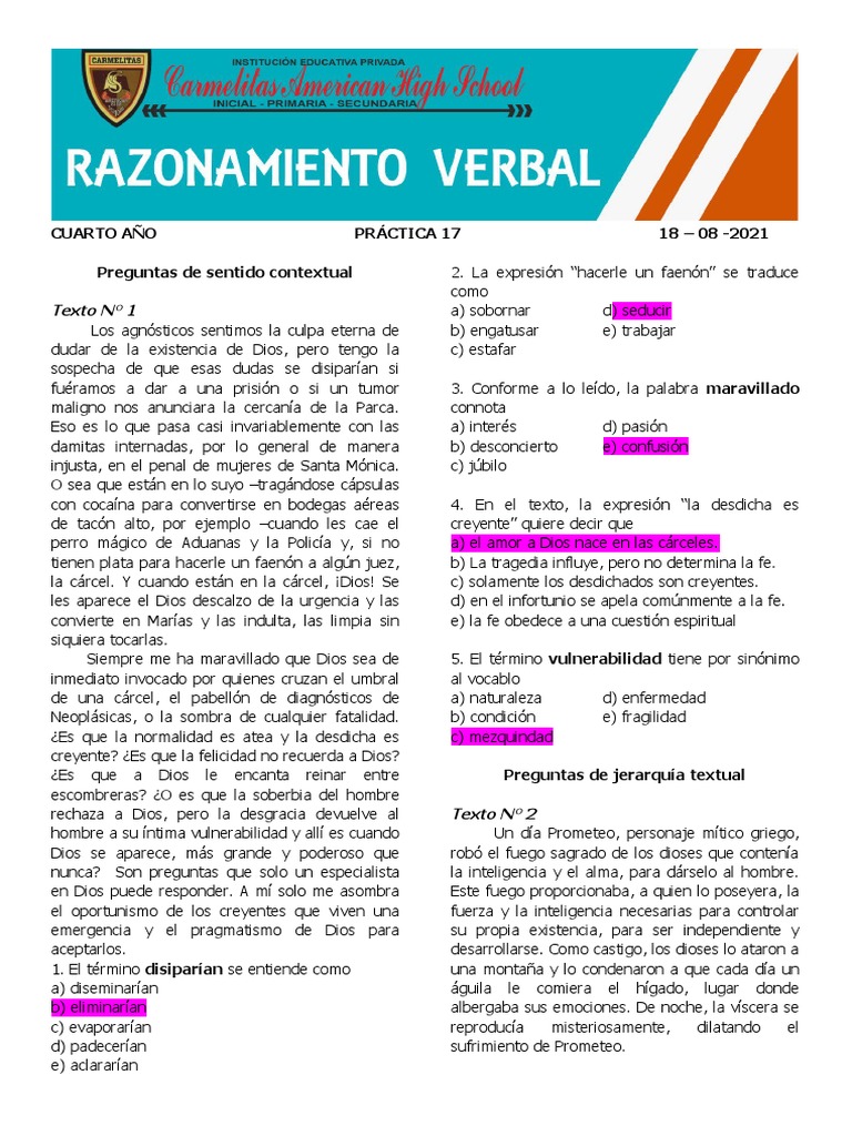 Pract. R. v. 4° Clase 17 | PDF | Filosofía