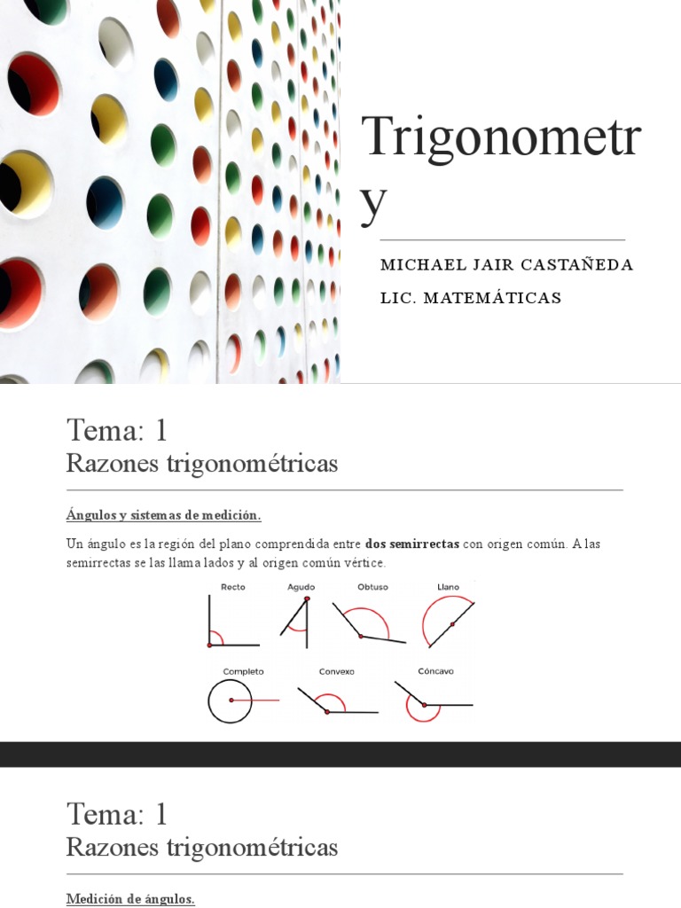 Introducción A Las Funciones Trigonométricas Y Medición De ángulos
