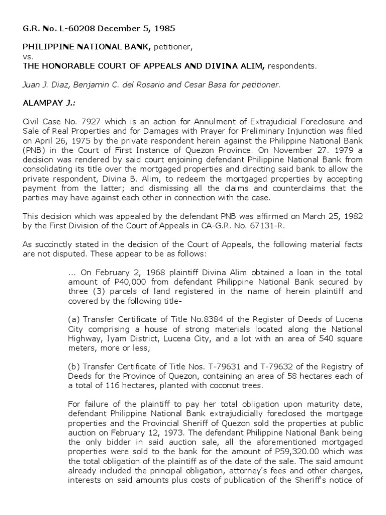 Jurisprudence - Annulment of Extrajudicial Foreclosure of Sale | PDF ...