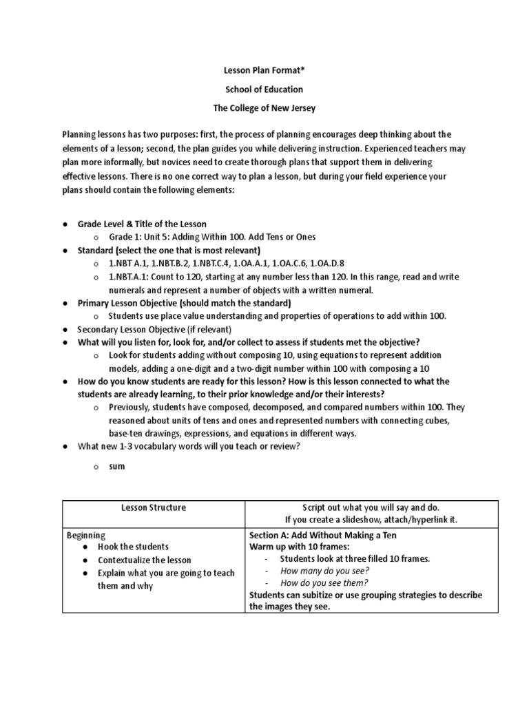 Lesson Plan Math 5 1 | PDF | Lesson Plan | English As A Second Or ...