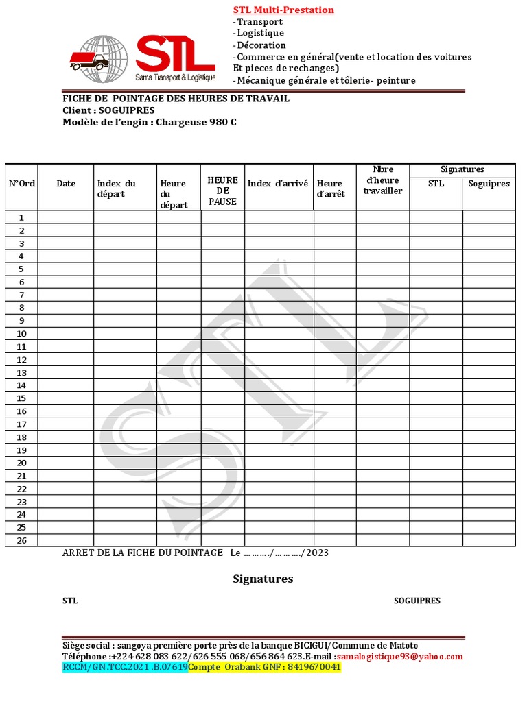 Fiche Du Pointage | PDF