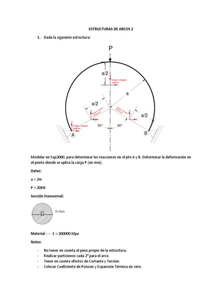 EJERCICIOS ARCOS 2 | PDF | Mecanica clasica | Deformación (Mecánica)