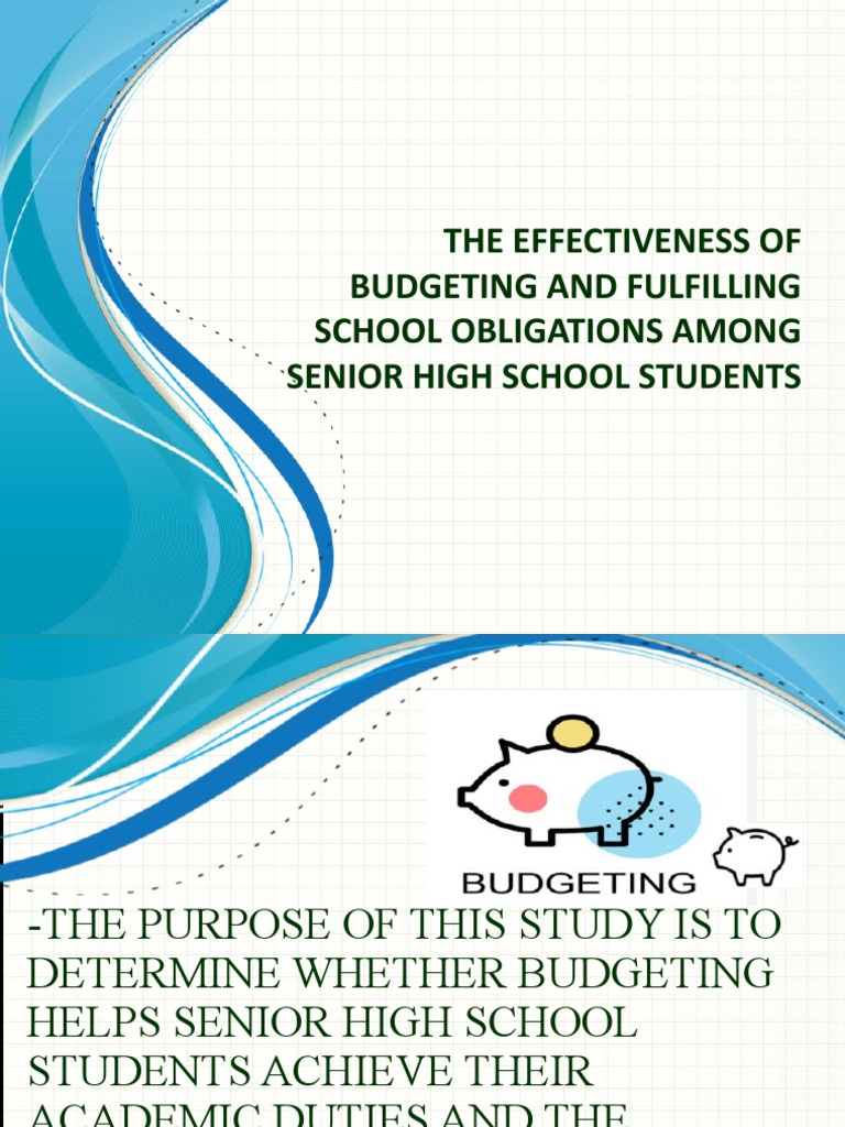 The Effectiveness of Budgeting and Fulffiling School Obligation Among ...