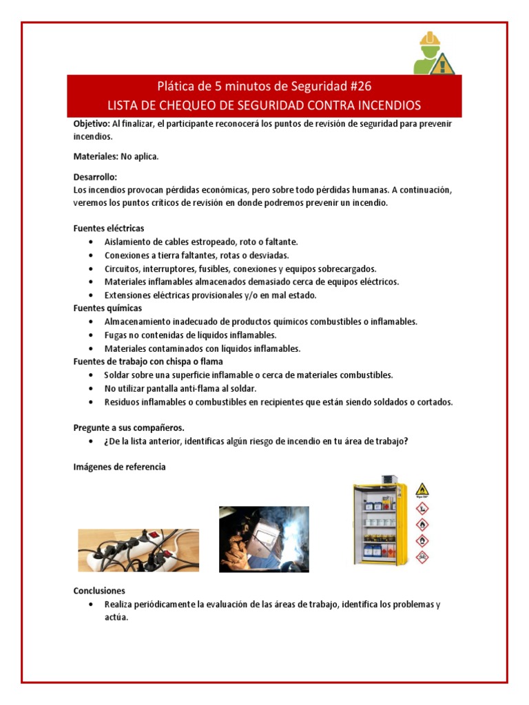 Platica de 5 Minutos 26 CONTRA INCENDIOS | PDF