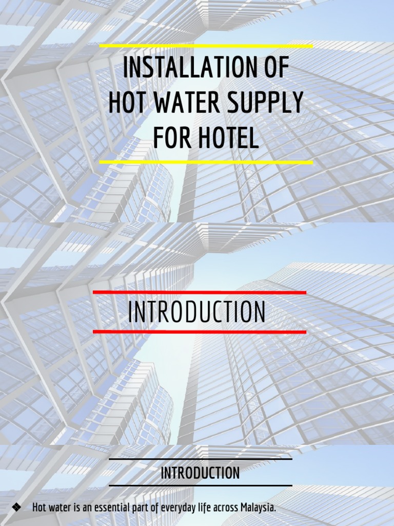 Installation of Hot Water Supply For Hotel | PDF | Water Heating | Water