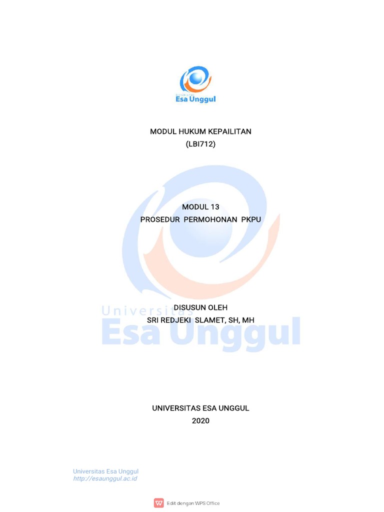 Pertemuan 13 - Proses Dan Prosedur PKPU | PDF