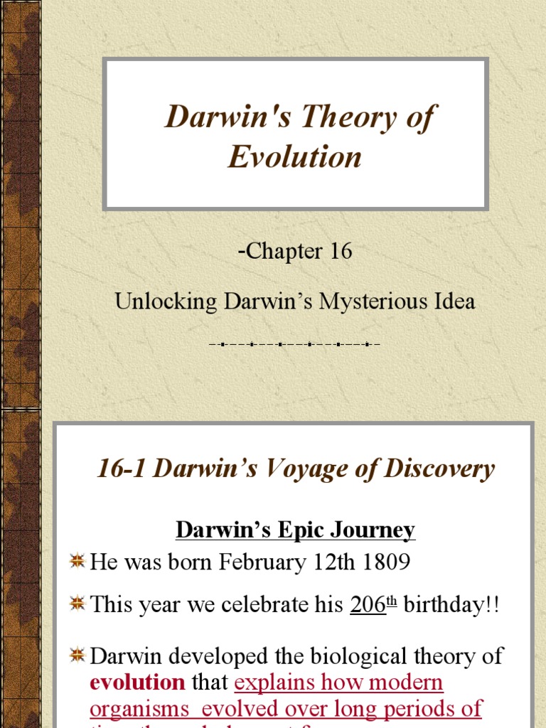 CH 16 Notes - Darwin's Theory of Evolution (2012-2014) | PDF | Natural ...