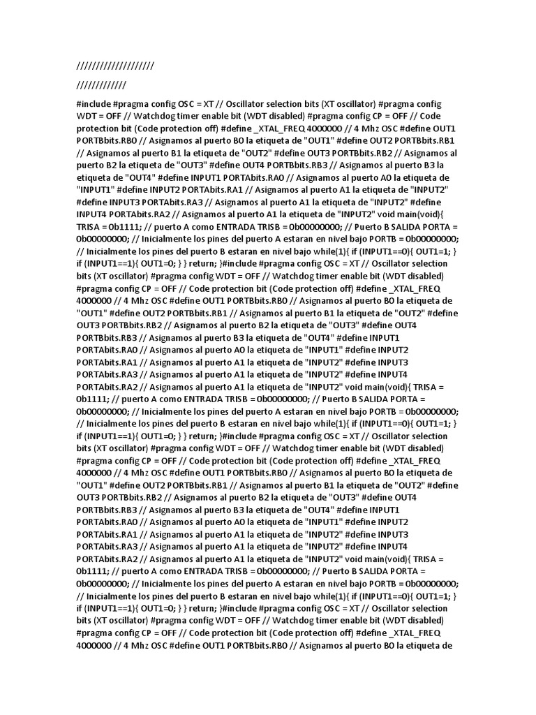 Control de Puertos en Microcontroladores | PDF | Informática | Tecnología