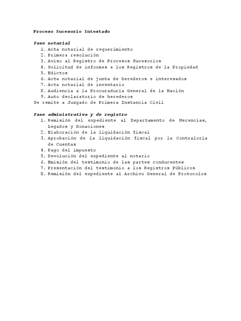 Proceso Sucesorio Intestado | PDF | Derecho Civil (Common Law) | Ley común