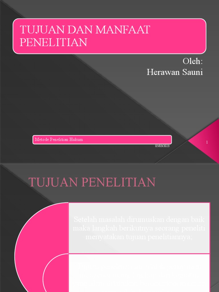 Tujuan Dan Manfaat Penelitian | PDF