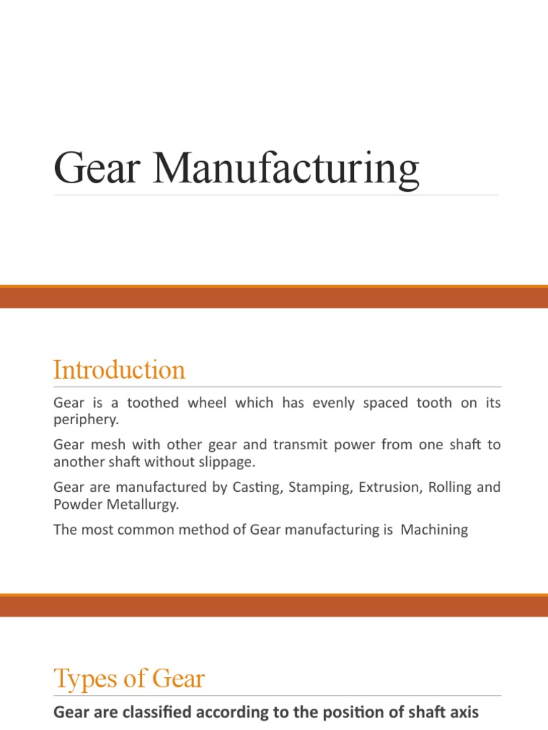 Gear Manufacturing | PDF