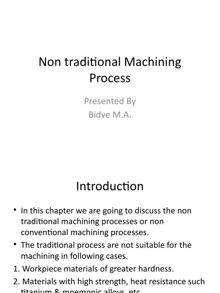 Nontraditional Machining Process | PDF | Machining | Abrasive