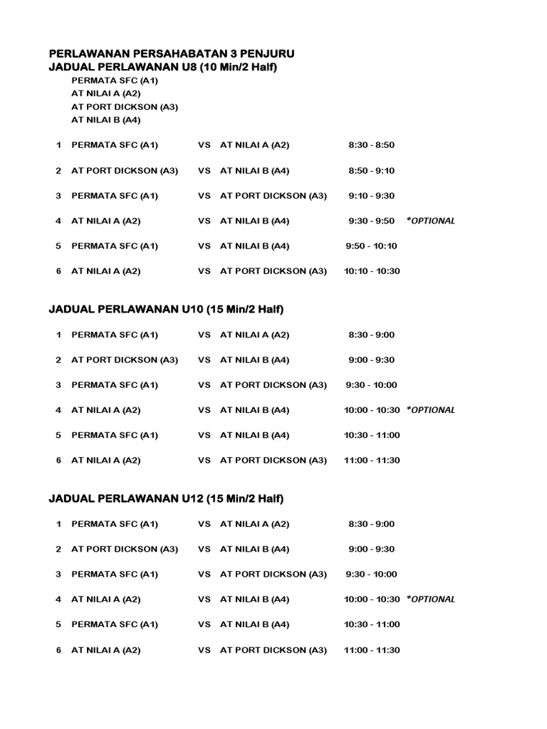 JADUAL GAME 3 PENJURU - 04.05.2023 | PDF