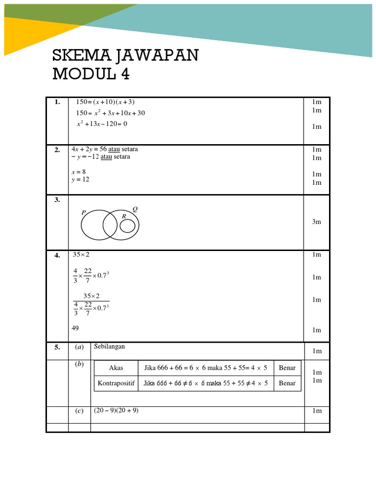 Skema Jawapan - Modul 4 | PDF