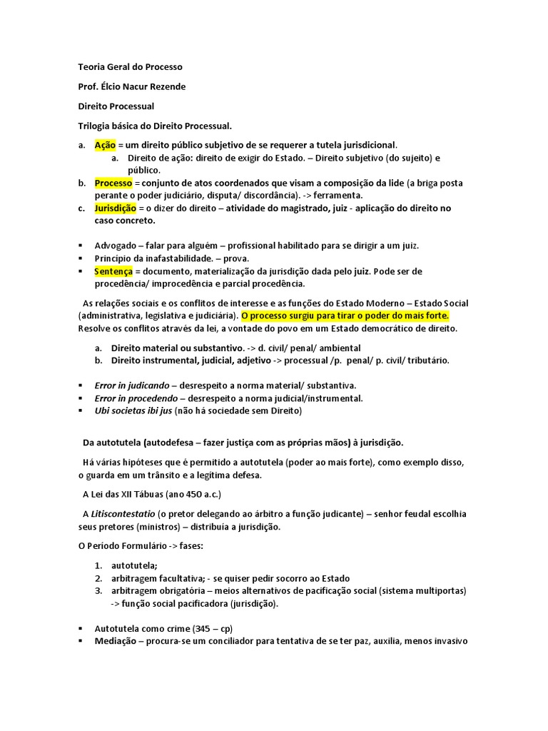 Teoria Geral Do Processo Pdf Jurisdição Sentença Jurídico