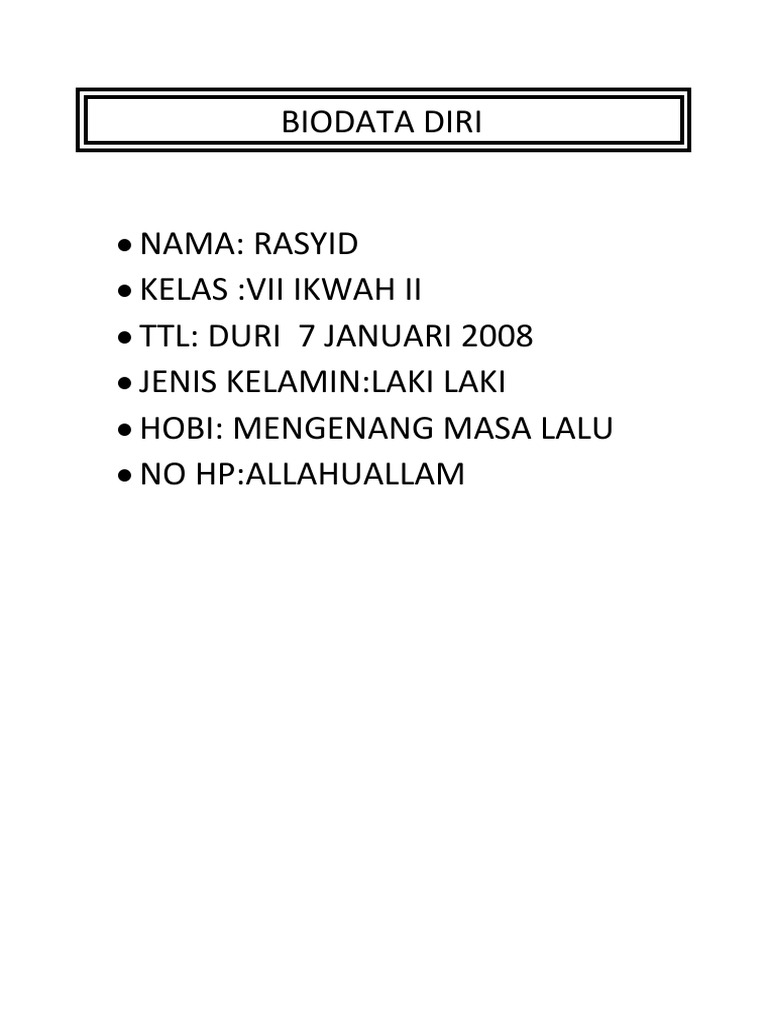 Biodata Diri | PDF