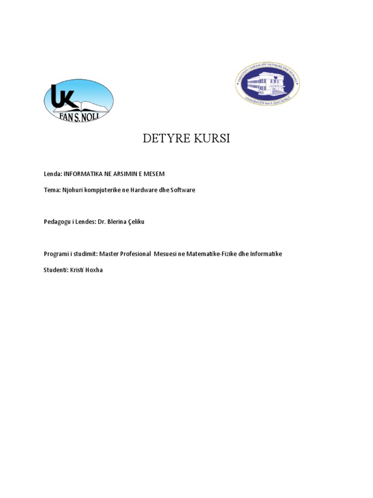 DETYRE KURSI Info | PDF