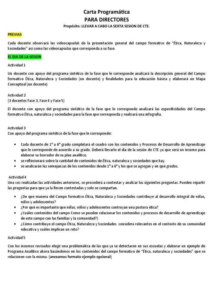 SEXTA SESION-Carta Programática | PDF | Ciencia cognitiva | Aprendizaje
