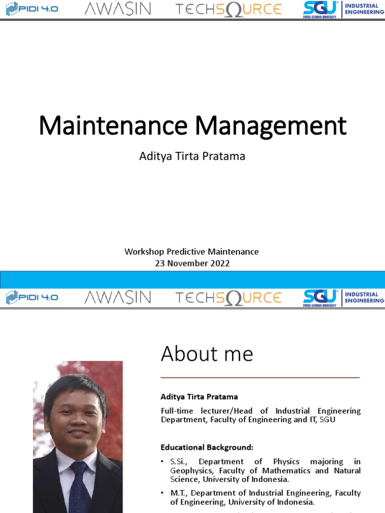 01 Workshop Predictive Maintenance 2022 - Maintenance Management | PDF | Reliability Engineering ...