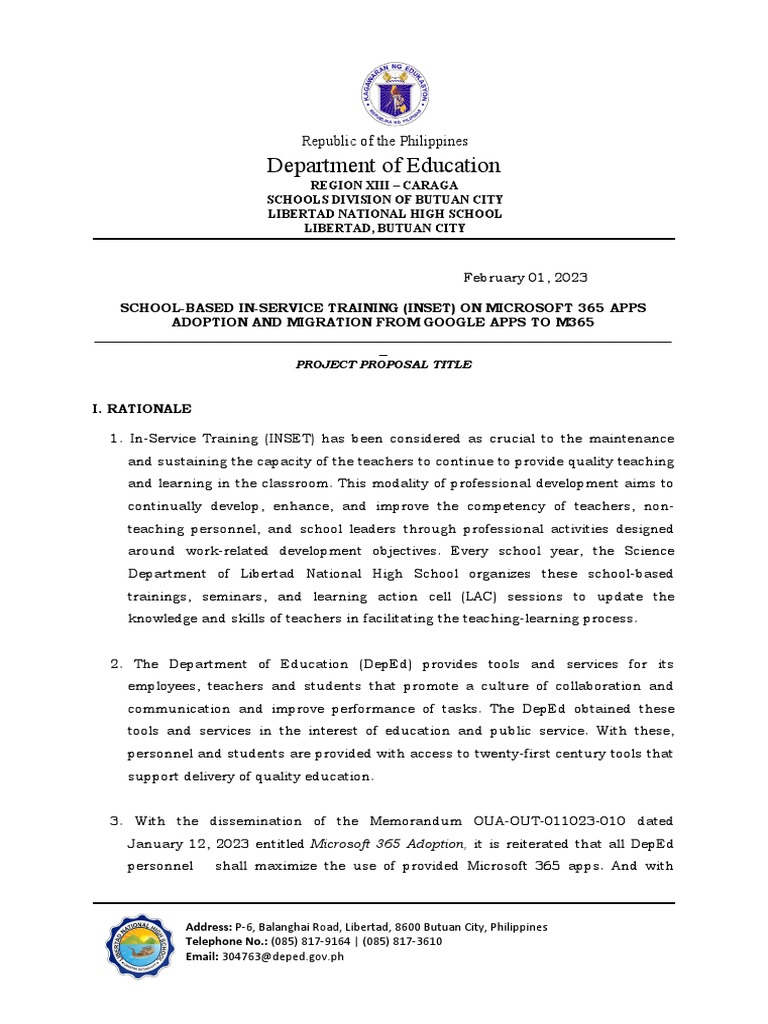 Project-Proposal-for-INSET-on-M365-Adoption-Science-Dept-Libertad-NHS ...