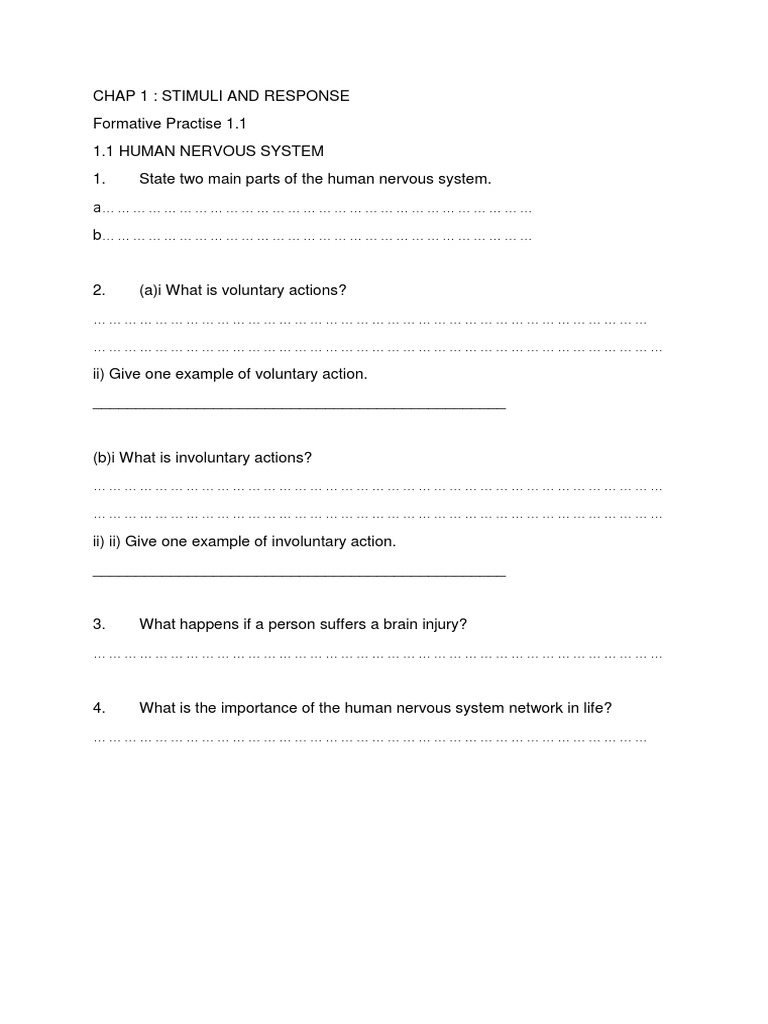 1.1 Stimuli and Response Liveworksheet | PDF | Games & Activities ...