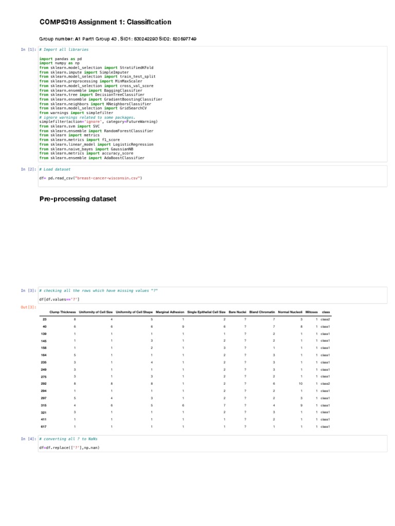 Assignment 1 | PDF | Cross Validation (Statistics) | Support Vector Machine