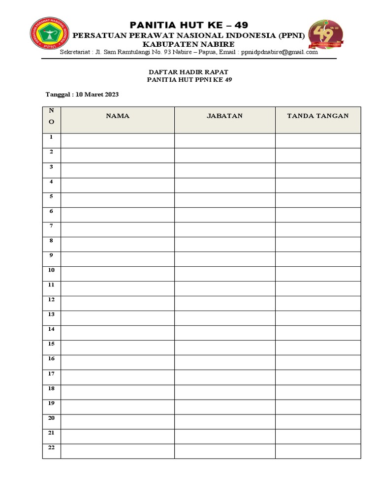 DAFTAR HADIR RAPAT | PDF