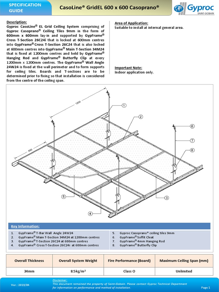 Gyproc Casoprano Ceiling System Guide | PDF | Civil Engineering ...