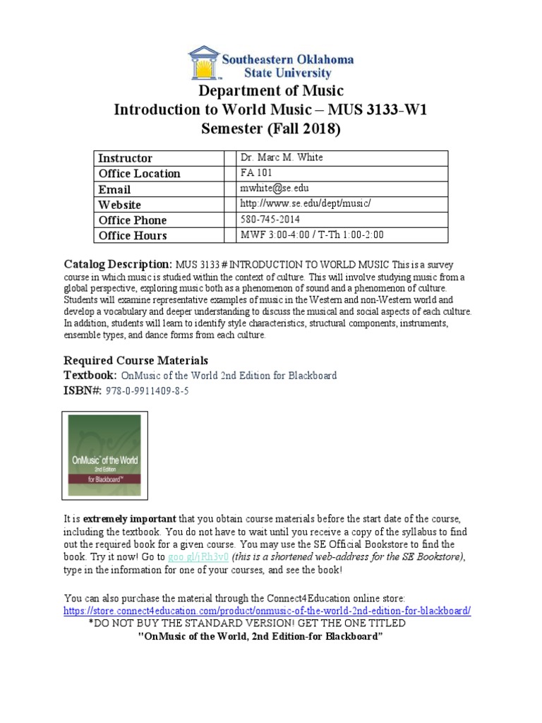 SEOSU - Introduction To World Music | PDF | Textbook | Discrimination