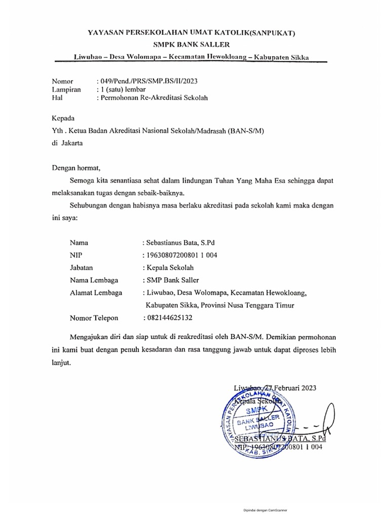 Surat Permohonan Akreditasi.pdf | PDF