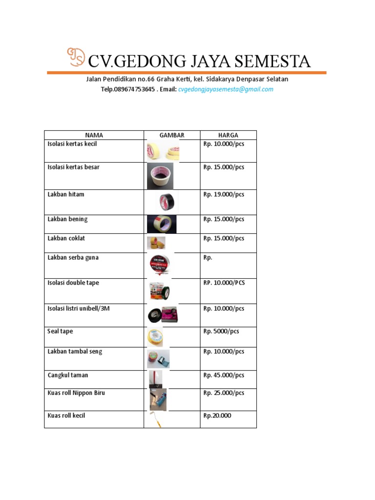 Price List | PDF