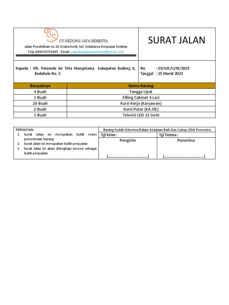 Surat Jalan | PDF