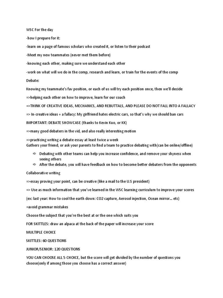 The WSC PRESENTATION | PDF | Multiple Choice | Communication