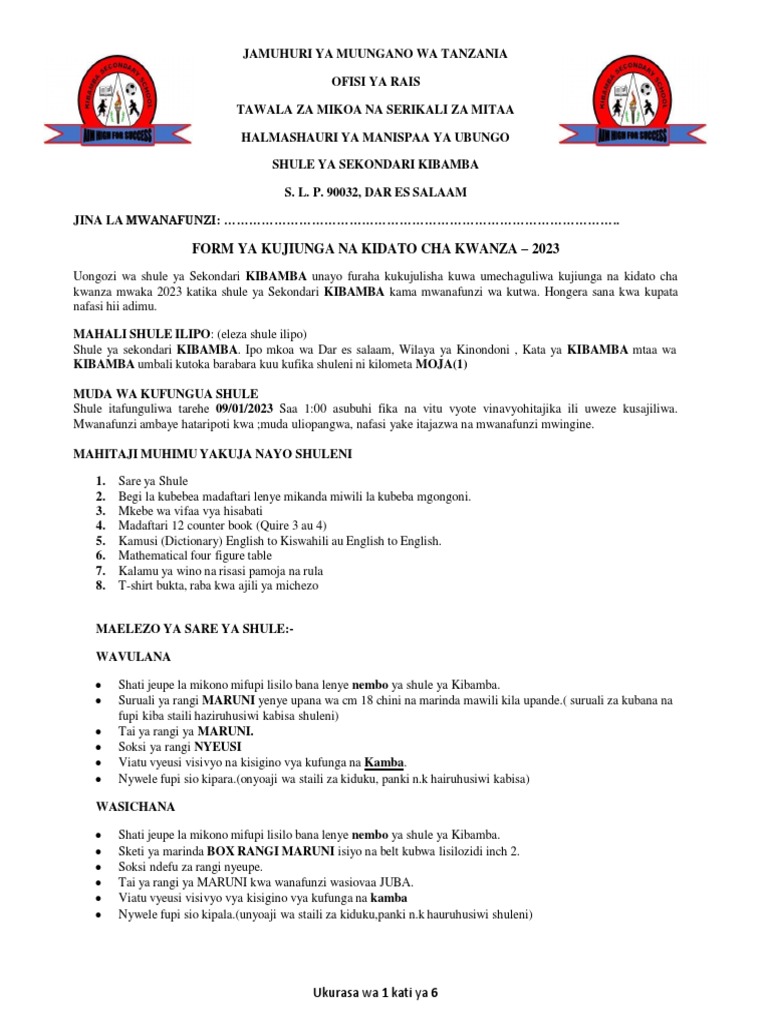 KIBAMBA Joining Instruction PDF | PDF