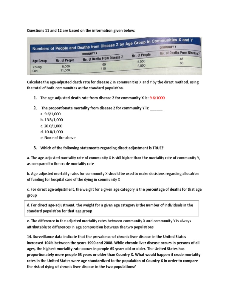 Age-Adjusted Mortality Rates and Direct Standardization Methods | PDF ...