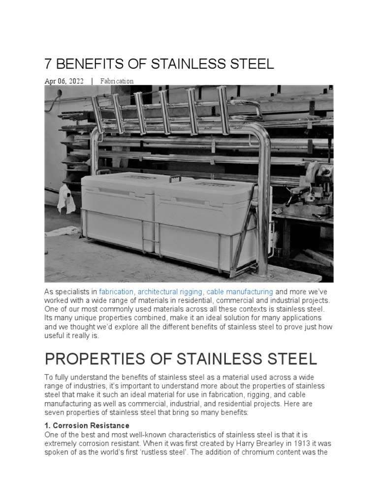7 Benefits of Stainless Steel | Download Free PDF | Stainless Steel | Steel