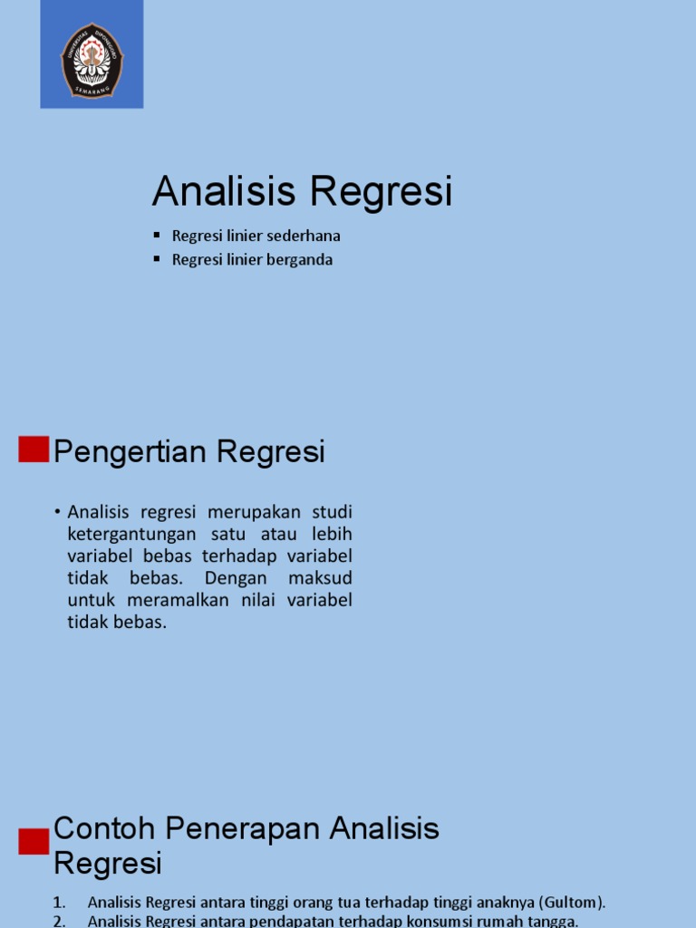 Analisis Regresi | PDF | Metode & Bahan Ajar