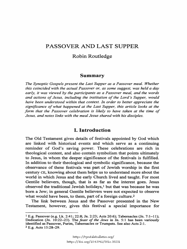 Passover and Last Supper PDF | PDF | Passover | Last Supper