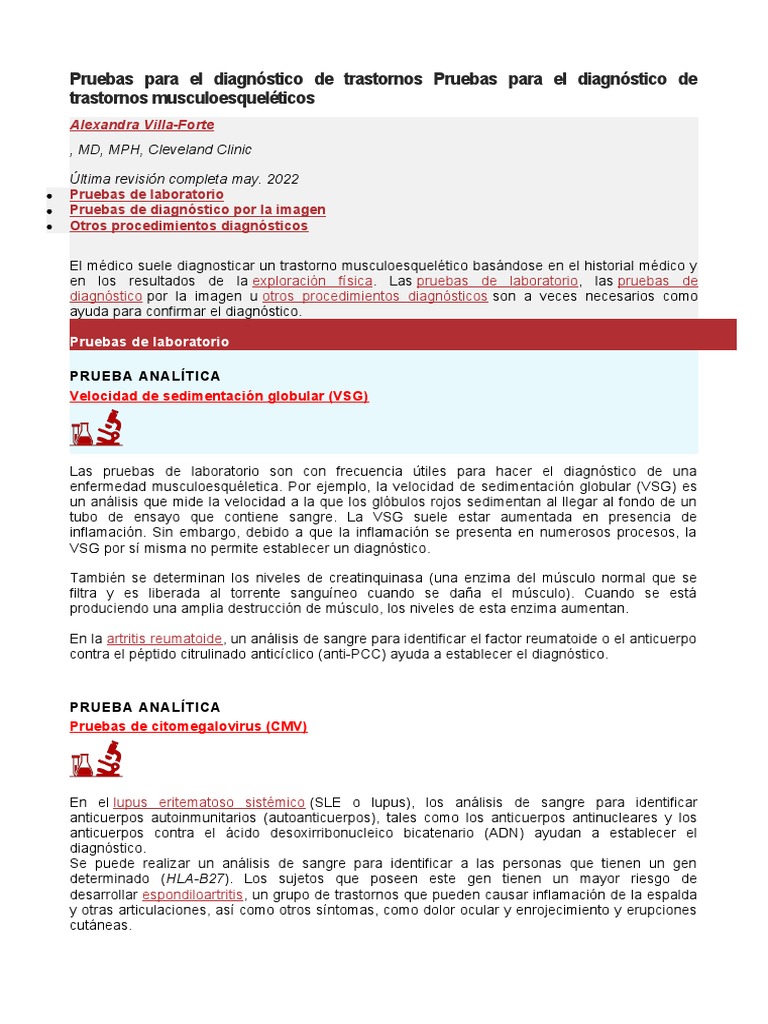 Pruebas para El Diagnóstico de Trastornos Pruebas para El Diagnóstico de Trastornos ...