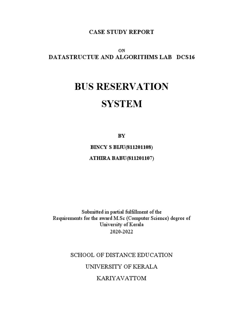 BUS RESERVATION SYSTEM USING C++ | PDF | Systems Engineering | Computing