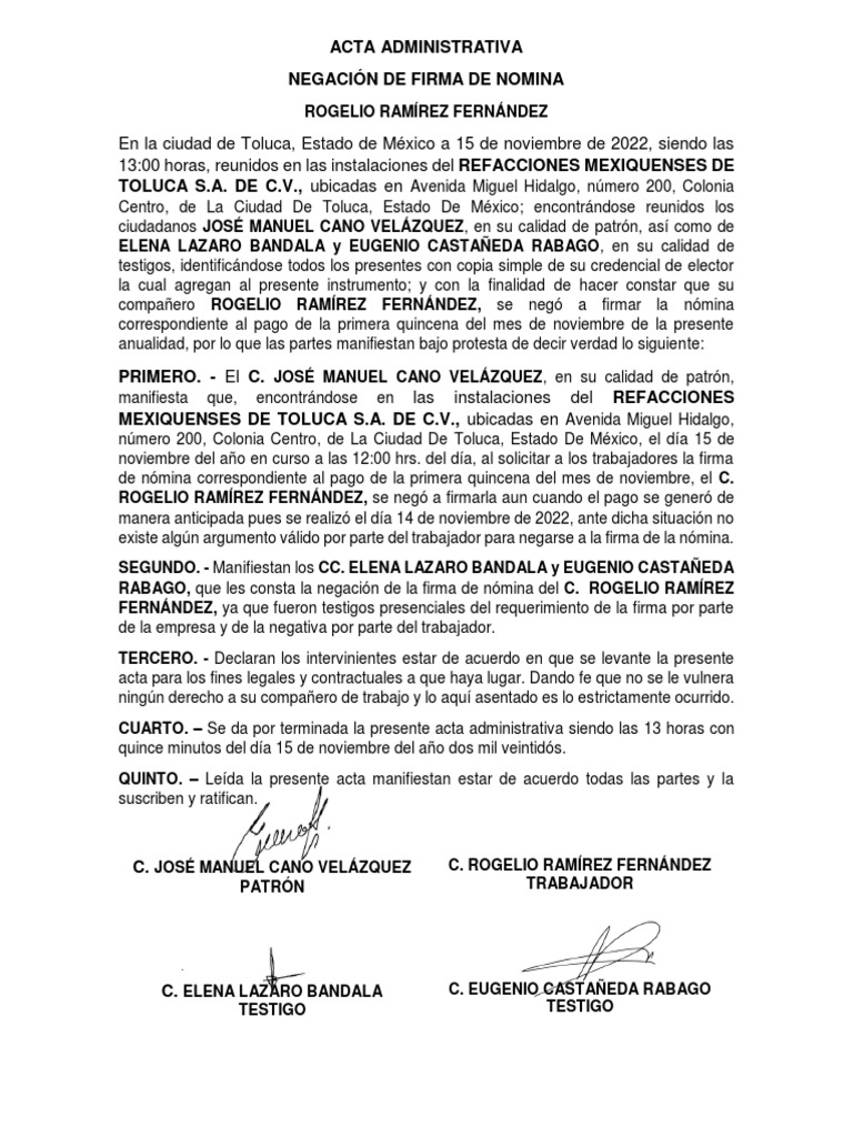 Acta Administrativa | PDF | México