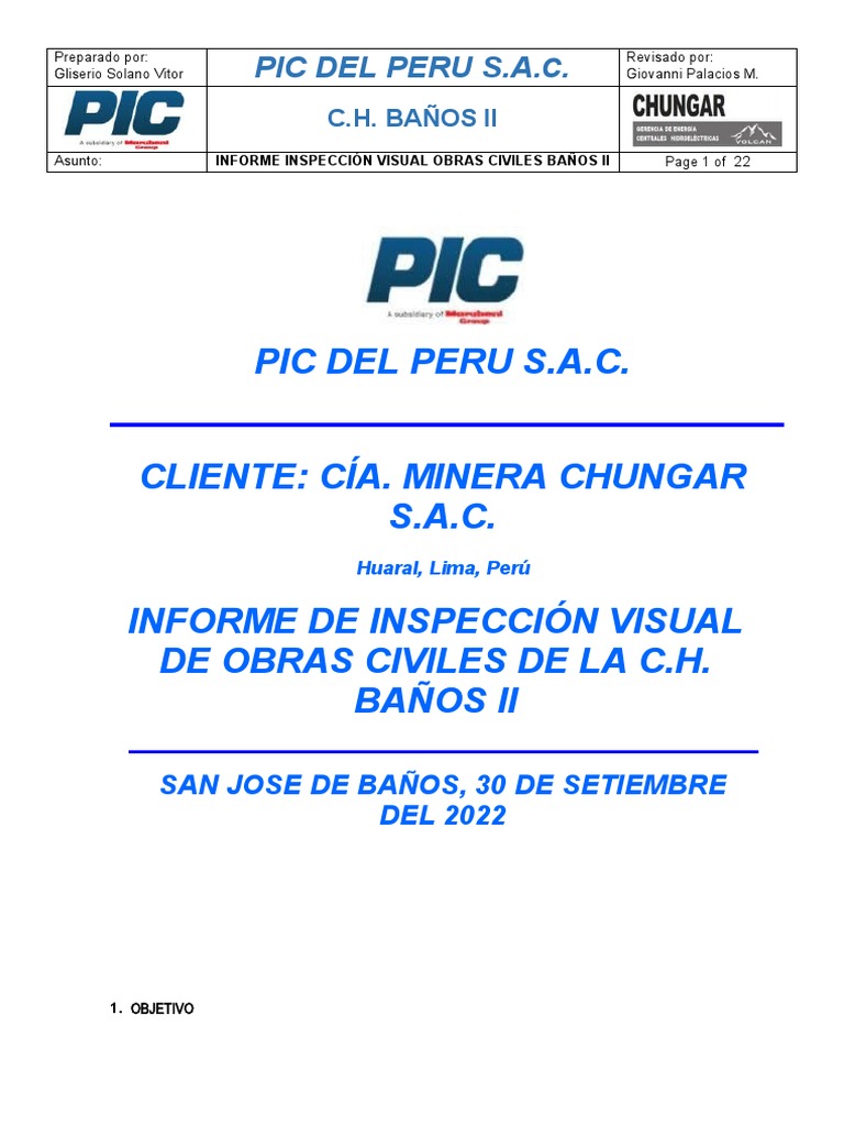 Informe - Inspeccion - Visual - Obras Civiles - CH. Baños II ...