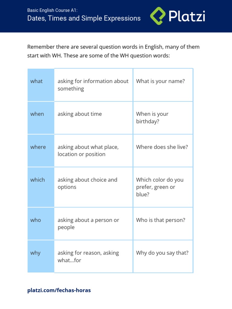 Worksheet Question Words | PDF