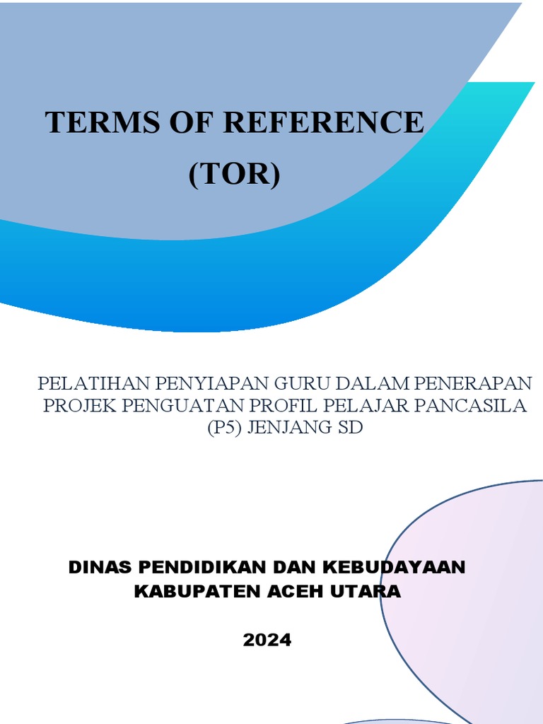 TOR Pelatihan Pelajar Pancasila | PDF | Karier & Perkembangan | Seni