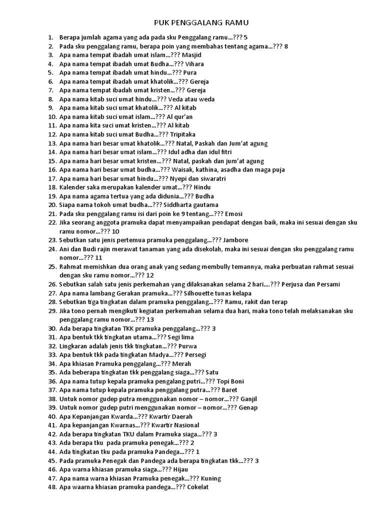 Soal Dan JAWABAN PUK | PDF