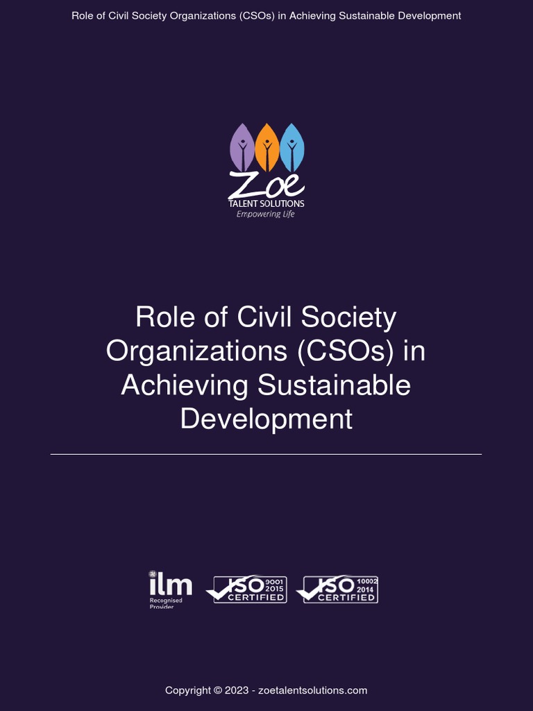 Role of Civil Society Organizations (CSOs) in Achieving Sustainable ...
