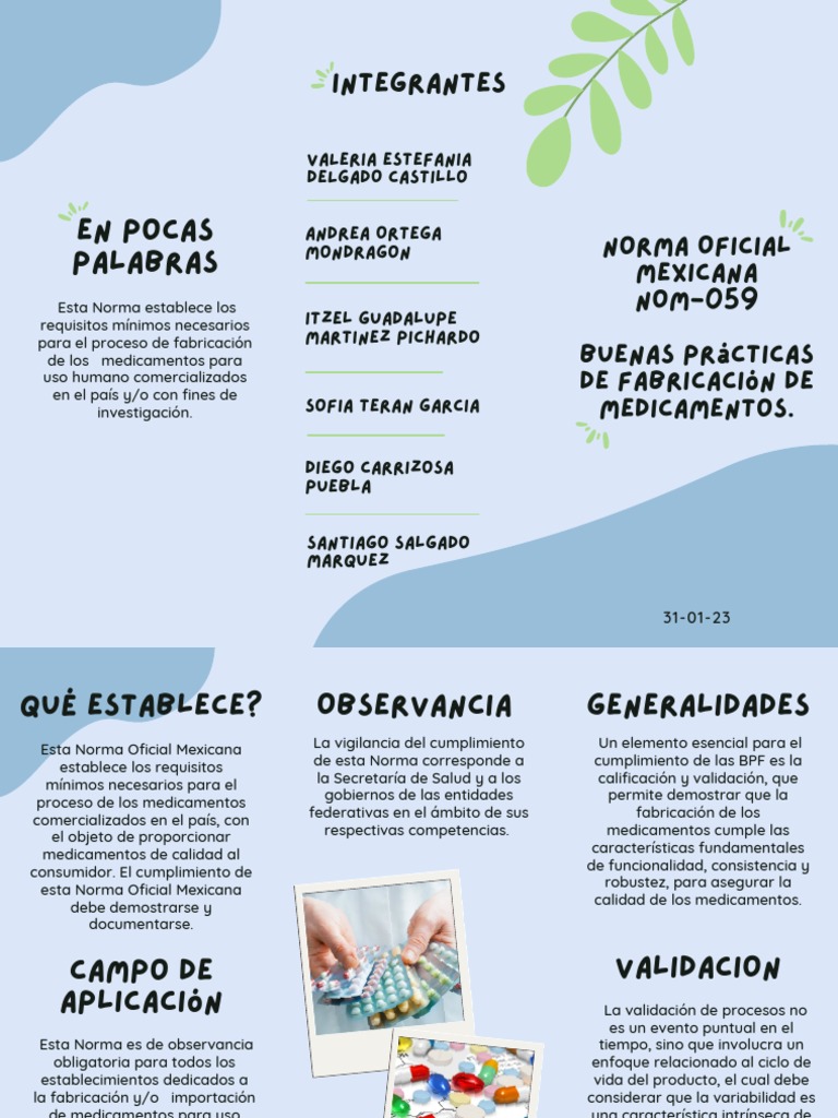 Tríptico NOM-059 | PDF | Medicamentos con receta